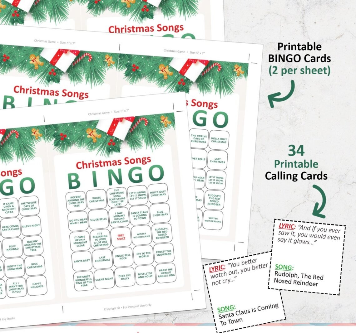 Christmas Bingo Cards Printable: Stress-Free Games for Your Holiday ...